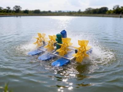 China 2HP 1.5KW 4 Impellers Paddle Wheel Aerator for Fish Farming Pond Aerators Agricultural for sale