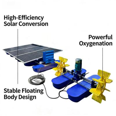 China Fishery Solar Paddle Wheel Aerator 2HP AC220V DC96V for Fish Shrimp Farming Ponds for sale