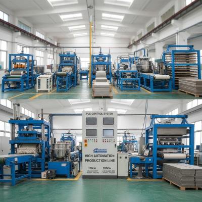 China High Automation With PLC Control System Fiber Cement Board Production Line 200kw Annual Capacity 2-8 Million Sqm Material Handling for sale