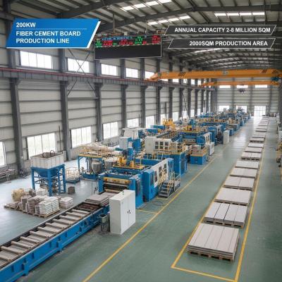 China 200kw Fiber Cement Board Production Line Annual Capacity 2-8 Million Sqm 2000sqm Production Area Suitable for Industrial for sale