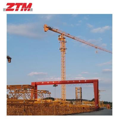 China ZTT146 Flattop Tower Crane 8t Capacity 60m Jib Length 1.5t Tip Load Lifting Equipment for sale