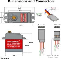 China TIANKONGRC TD-8135MG 35KG 360 Degree Continuous Rotation Servo Digital Coreless 500μs-2500μs Large Torque Metal Gear for DIY Robot Robotic RC Model for sale
