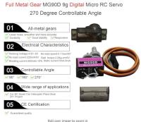 China TIANKONGRC MG90D  9g Servo Motor Micro Servo For RC Airplane Robot DIY Project Parts.(Equipped mechanical limit) for sale