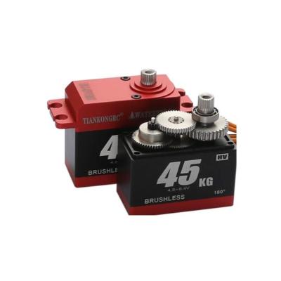 China TIANKONGRC BLS-HV45MG 45KG Brushless Servo High Torque Digital RC Servo Motor Waterproof All-Metal High Voltage 4.8~8.4V 180° Control Angle Steering Servo Motor For 1:8 1:10 RC Car for sale