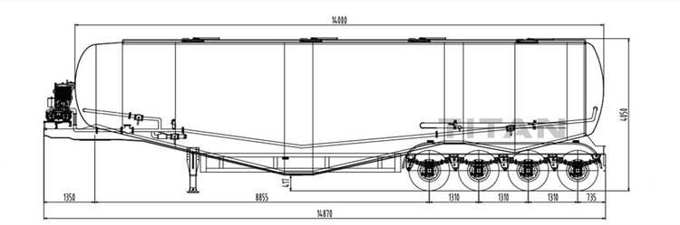 4 Axle Bulk Cement Tanker Trailer