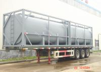 China 20ft 40ft Container diesel fuel tank trailer with carbon steel tank body for sale