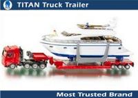 China 100 Ton Steel HG60 Heavy haul lowboy trailer , heavy semi boat trailer for yachts for sale