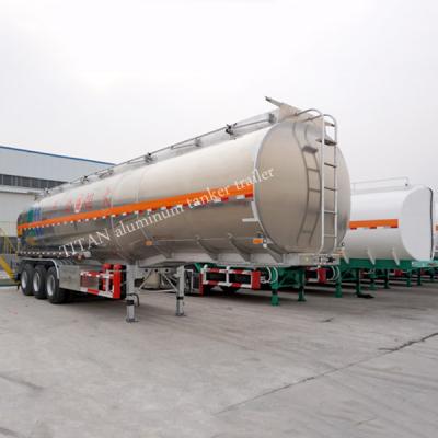 China 3 Axle Crude Oil Tanker Trailers 45000 Liters Fuel Tanker Semi Trailer Aluminum Alloy for sale