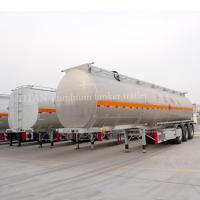 China 3 Axle Crude Oil Tanker Trailers 45000 Liters Fuel Tanker Semi Trailer Aluminum Alloy for sale