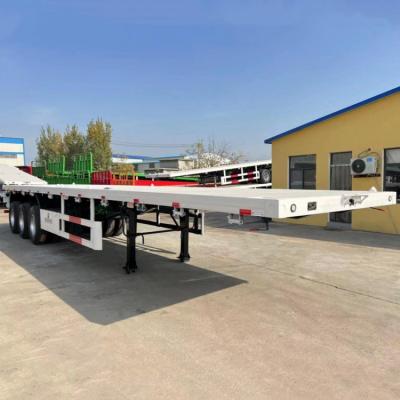 China 3 Axle Flat Bed Trailers for Sale Near Me in Ghana |  Flatbed 40 Ft Trailers for sale