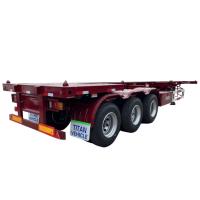 China TITAN Tri Axle 40/60/80T Shipping Container Chassis Transport Skeletal Trailer for Sale for sale