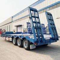China TITAN 60-100 ton Heavy Haul Equipment Excavator Lowbed Semi Trailer 2/3/4 Axle for Sale for sale