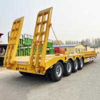 China 2023 TITAN Best Selling 4 Axle 80-100 Ton Excavator Lowbed Semi Heavy Haul Trailer for Sale Manufacturers for sale