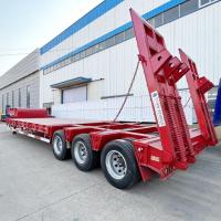 China 3 Line 6 Axle 100/120 Ton Construction Machinery Carrier Low Bed Trailer With Ramps for Sale for sale