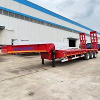 China Hot Sale 40/60/80 Ton Low Loader Truck Trailer | Tri Axle Low Loader for Sale in Zinbabwe for sale
