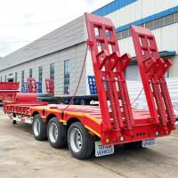 China Hot Sale 40/60/80 Ton Low Loader Truck Trailer | Tri Axle Low Loader for Sale in Zinbabwe for sale