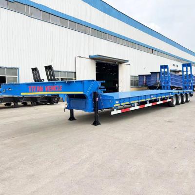 China Factory Price 4 Axle Lowbed Truck Trailer for Sale | 100 Ton 4 Axle Semi Trailer Lowbed for Sale Price in Zimbabwe for sale