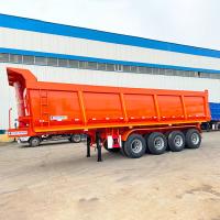 China 4 Axle 35 40 45 m3 Dump Semi Trailer Tipper Trailer Hydraulic Rear End Trailer for Sale for sale