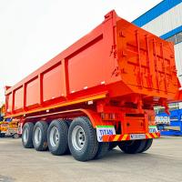 China 4 Axle 35 40 45 m3 Dump Semi Trailer Tipper Trailer Hydraulic Rear End Trailer for Sale for sale