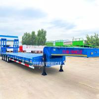 China TITAN 4 Axle 100 Tons Semi Lowbed Trailer Low Bed Truck Lowboy Lowloader Trailer for Sale for sale
