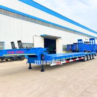 China TITAN 4 Axle 100 Tons Semi Lowbed Trailer Low Bed Truck Lowboy Lowloader Trailer for Sale for sale