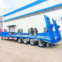 China TITAN 4 Axle 100 Tons Semi Lowbed Trailer Low Bed Truck Lowboy Lowloader Trailer for Sale for sale