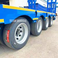 China TITAN 4 Axle 100 Tons Semi Lowbed Trailer Low Bed Truck Lowboy Lowloader Trailer for Sale for sale