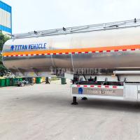 China TITAN Large Capacity Aluminum Oil Diesel Fuel Tanker Trailer 3 Axle 4 Compartments for Sale for sale