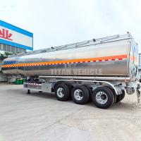 China TITAN Large Capacity Aluminum Oil Diesel Fuel Tanker Trailer 3 Axle 4 Compartments for Sale for sale