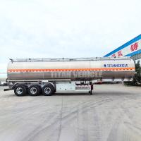 China TITAN Large Capacity Aluminum Oil Diesel Fuel Tanker Trailer 3 Axle 4 Compartments for Sale for sale