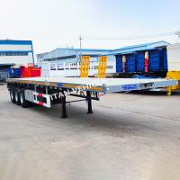 China TITAN 40 Ft 3 Axle Container Transport Flatbed Truck Trailer Semi Trailer for Sale in Tanzania for sale
