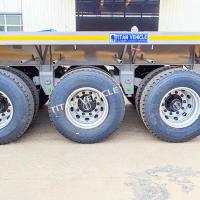 China TITAN 40 Ft 3 Axle Container Transport Flatbed Truck Trailer Semi Trailer for Sale in Tanzania for sale