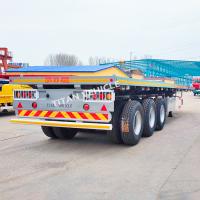 China TITAN 40 Ft 3 Axle Container Transport Flatbed Truck Trailer Semi Trailer for Sale in Tanzania for sale