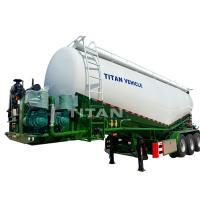 China TITAN 3 Axle 45cbm Fly Ash Powder Dry Bulk Cement Tank Trailer Bulker Tanker for Sale for sale