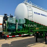 China TITAN 3 Axle 45cbm Fly Ash Powder Dry Bulk Cement Tank Trailer Bulker Tanker for Sale for sale