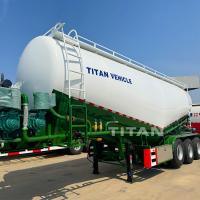 China TITAN 3 Axle 45cbm Fly Ash Powder Dry Bulk Cement Tank Trailer Bulker Tanker for Sale for sale
