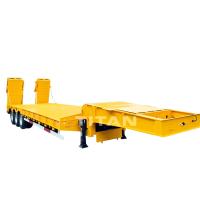 China Factory Price TITAN 3 Axle Semi Lowbed Trailer Hydarulic Folding Ramp Low bed Truck Trailer for Sale for sale