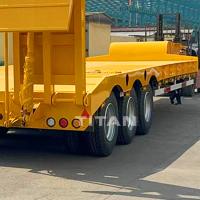 China Factory Price TITAN 3 Axle Semi Lowbed Trailer Hydarulic Folding Ramp Low bed Truck Trailer for Sale for sale