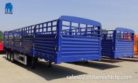 China 3 axle fence livestock semi truck trailer for sale TITAN VEHICLE for sale