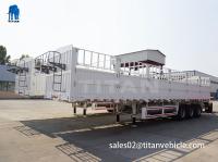 China 3 axle fence livestock semi truck trailer for sale TITAN VEHICLE for sale