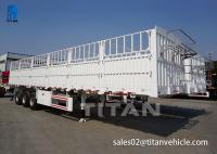 China 3 axle fence livestock semi truck trailer for sale TITAN VEHICLE for sale
