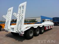 China 3 axles low loader semi trailer with fuwa axle  carry construction equipment for sale for sale