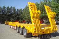 China 3 axles low loader semi trailer with fuwa axle  carry construction equipment for sale for sale