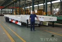 China 3 axles low loader semi trailer with fuwa axle  carry construction equipment for sale for sale