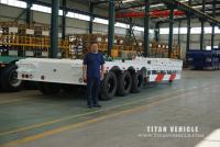 China Low loader semi trailer  with 80 tons trailer to carry construction equipment for sale for sale