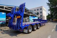 China 3 axle 60 tons/80 tons semi trailer low loader with excavator recess for sale for sale