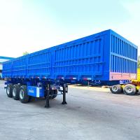 China TITAN 3 Axle 33CBM Side Dump Trailers for Sale Near Me |  Side Dump Semi Trailer for sale