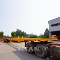 China 2.5 meters extend to 25 meters 3 axle flatbed trailers telescopic extendable trailer extendable flatbed trailers for sale