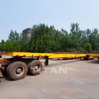 China 2.5 meters extend to 25 meters 3 axle flatbed trailers telescopic extendable trailer extendable flatbed trailers for sale