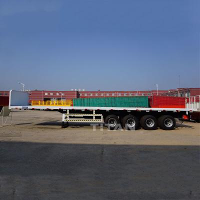 China load and unload 20ft 40ft 4 axles container flatbed truck semi car trailers for sale